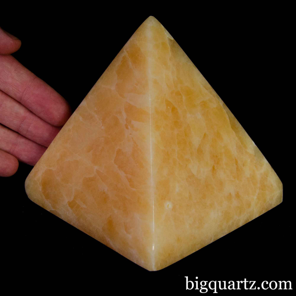 Orange Calcite Pyramid - 2.5 Pounds (Mexico #F0389) Sculpture Crystal