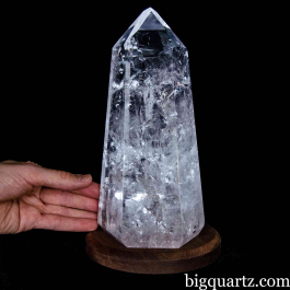 Quartz Crystal Point on Light Stand, 9 inches (Brazil #F0269) 6.4 pounds