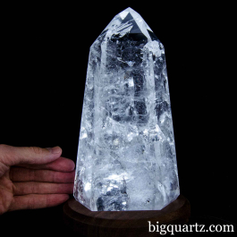 Quartz Crystal Point on Light Stand, 8.1 inches (Brazil #F0499) 5.7 pounds