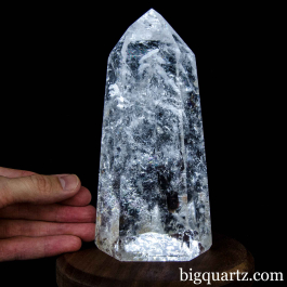 Quartz Crystal Point on Light Stand, 6.6 inches (Brazil #F0531) 2.6 pounds