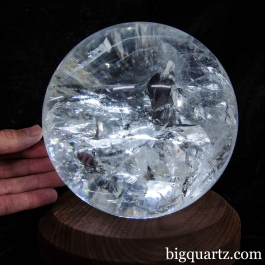 Clear Quartz Sphere, 13.7 pounds (Brazil #G0255) 6.4 inches, Rainbow ...